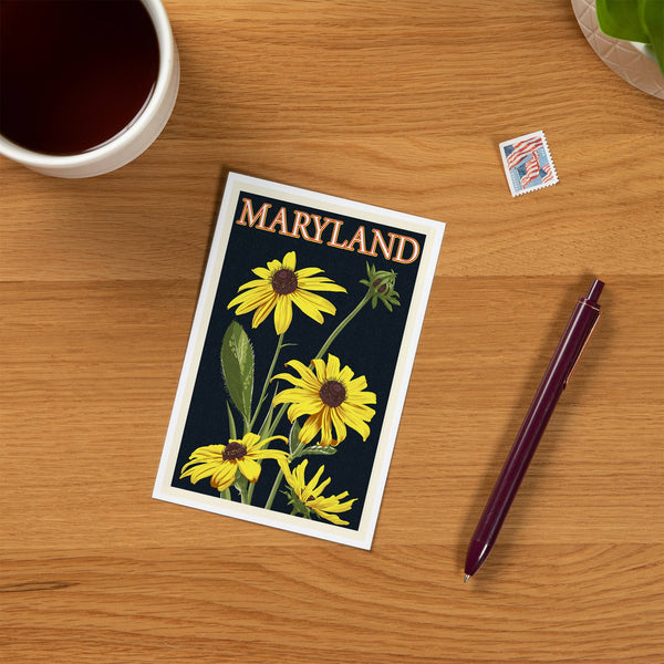 PREMIUM POSTCARDS Maryland, Black Eyed Susan, Letterpress - Paper Herald