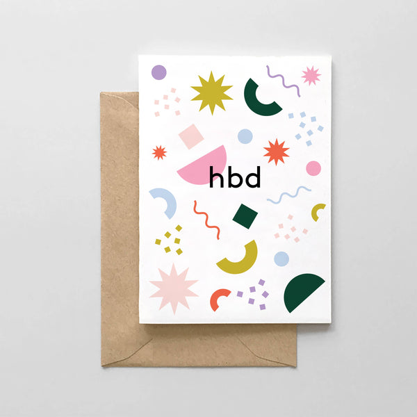 HBD Confetti Design Birthday Card - Paper Herald