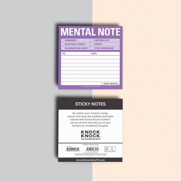Mental Note Sticky Notes - Paper Herald