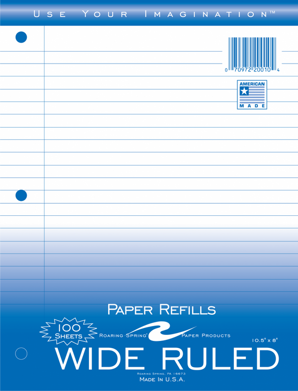 Wide Ruled Filler Paper - Paper Herald